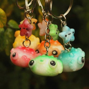 Puffer Fish Keychain - Cute Ocean Charm Pal Handmade Gift - Etsy