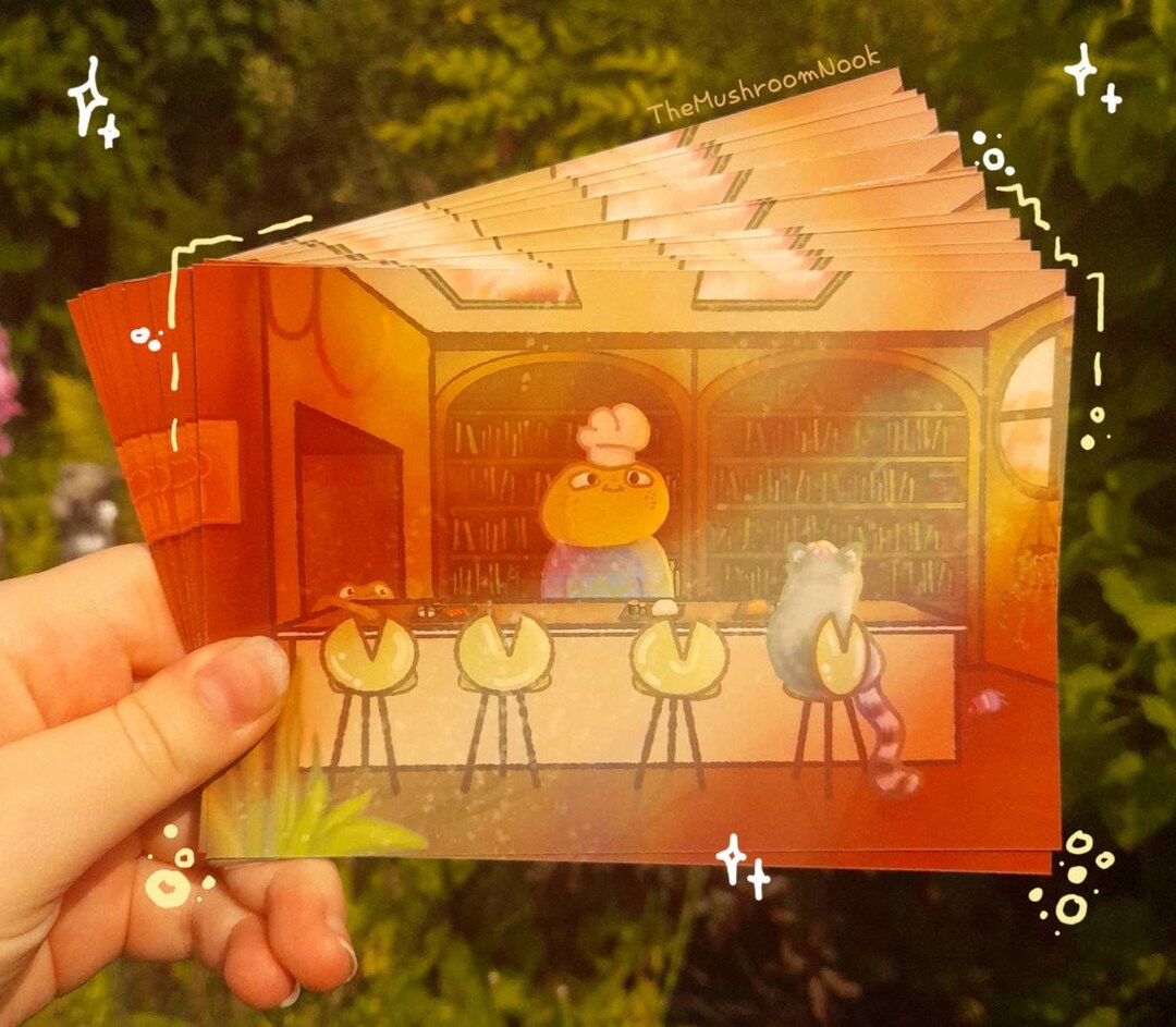 Frog Cute Postcard Cottagecore Wall Frame Artwork Decor - Etsy UK