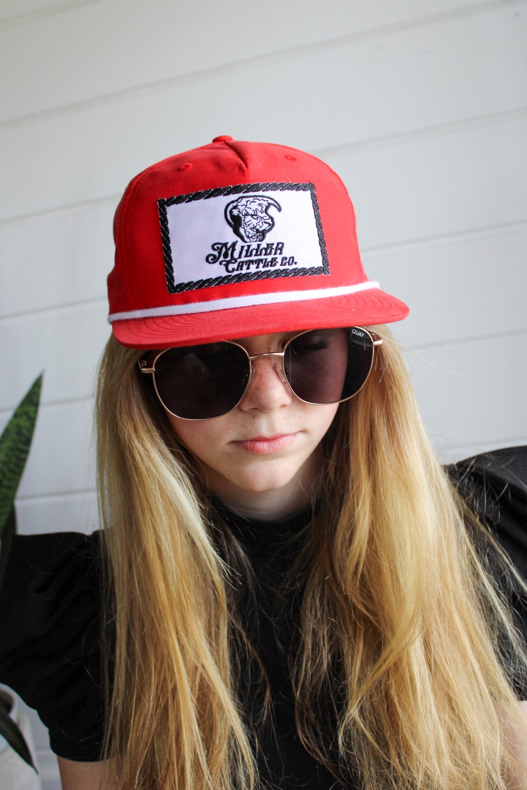 Red/ White Miller Cattle Patch Hat - Etsy