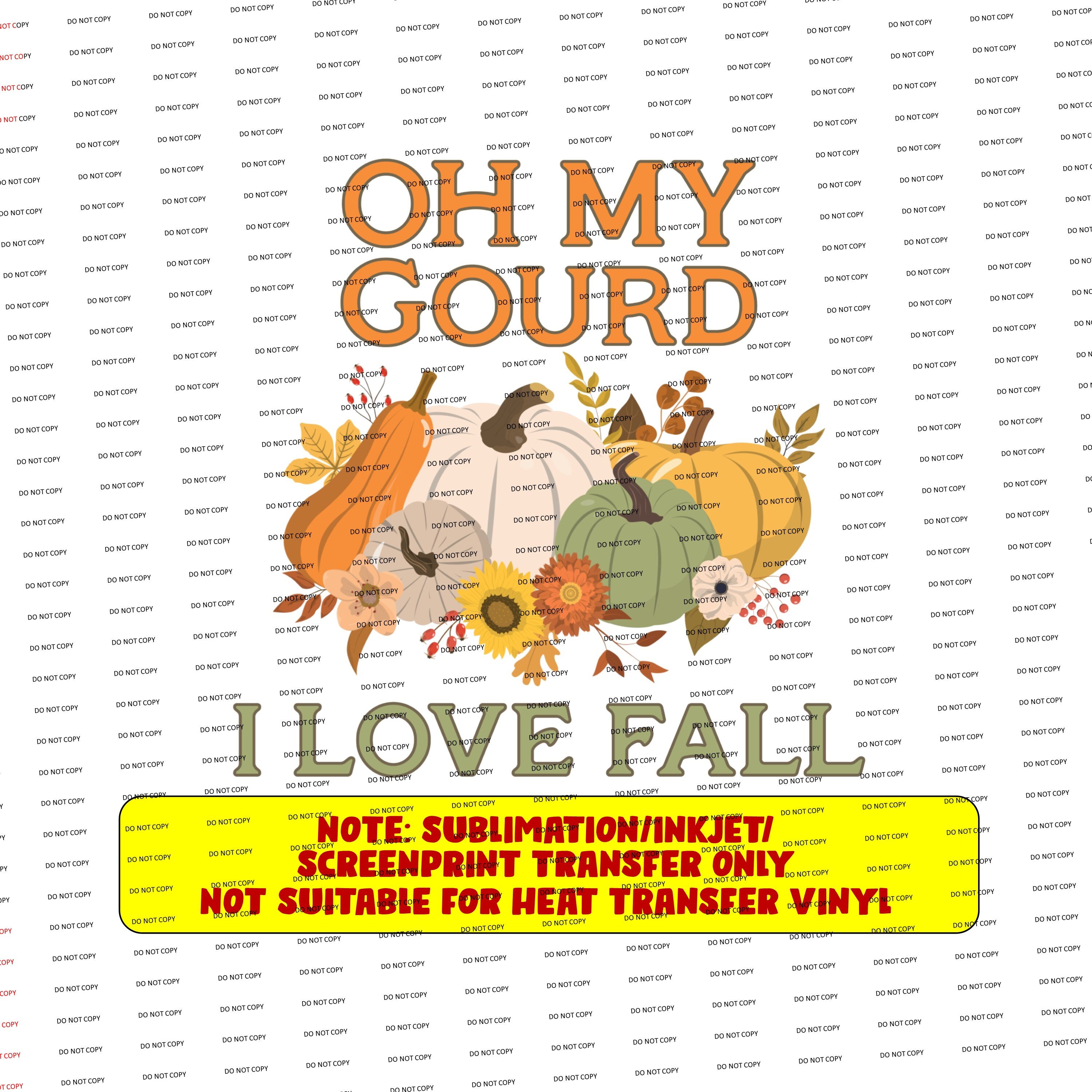Digital PNG Only-sub-oh My Gourd I Love Fall - Etsy
