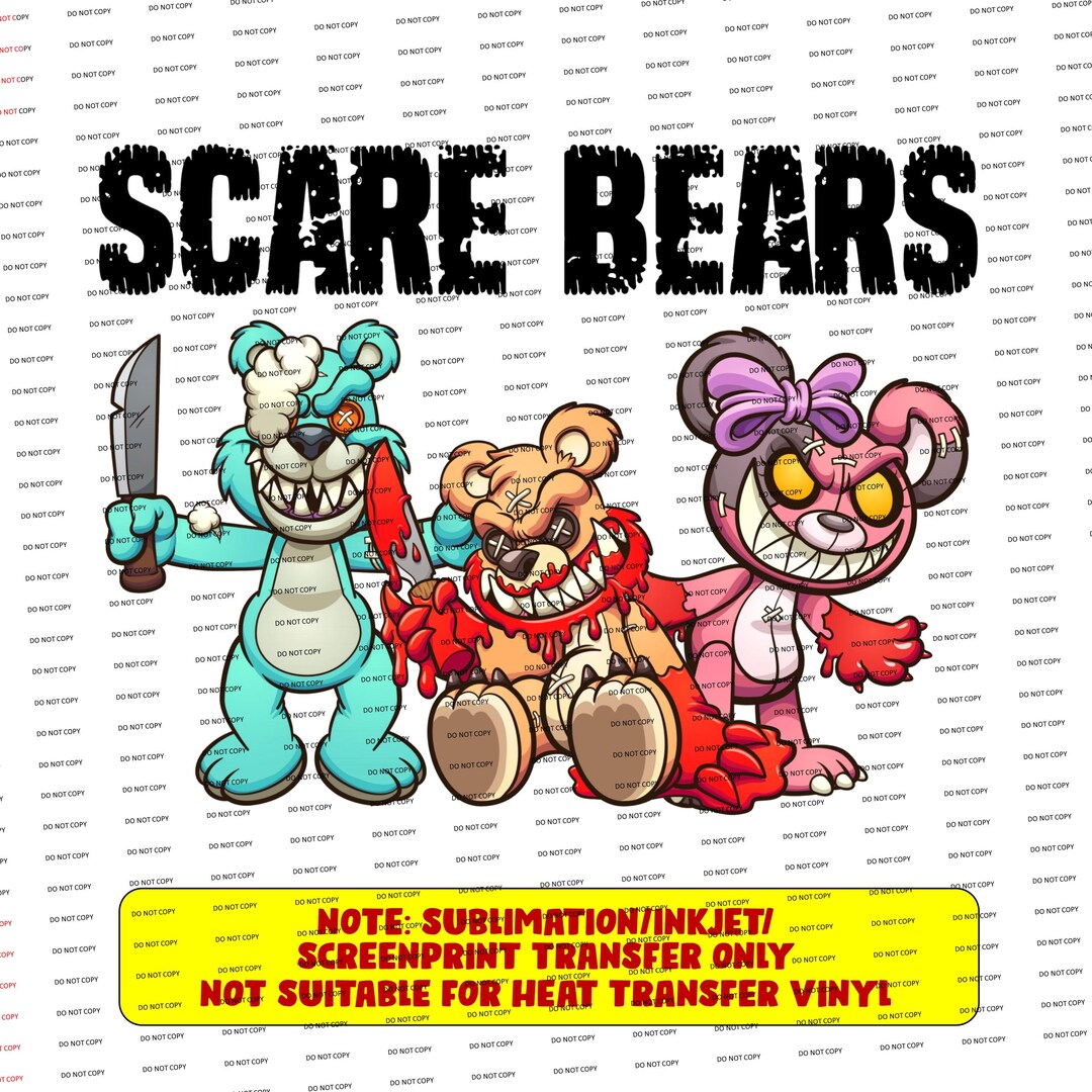 Digital PNG Only-scare Bears halloween sublimation/inkjet Transfer - Etsy