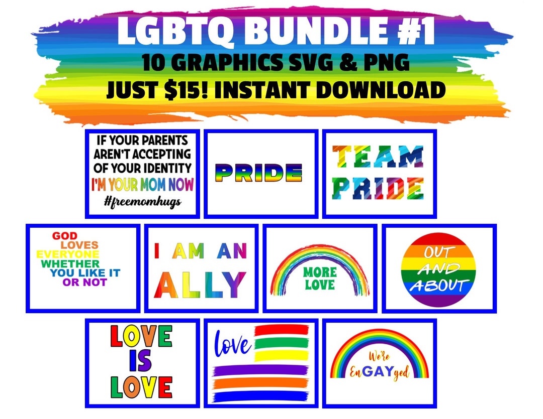 LGBTQ Bundle 10 Graphics for Just 15 Dollars - Etsy