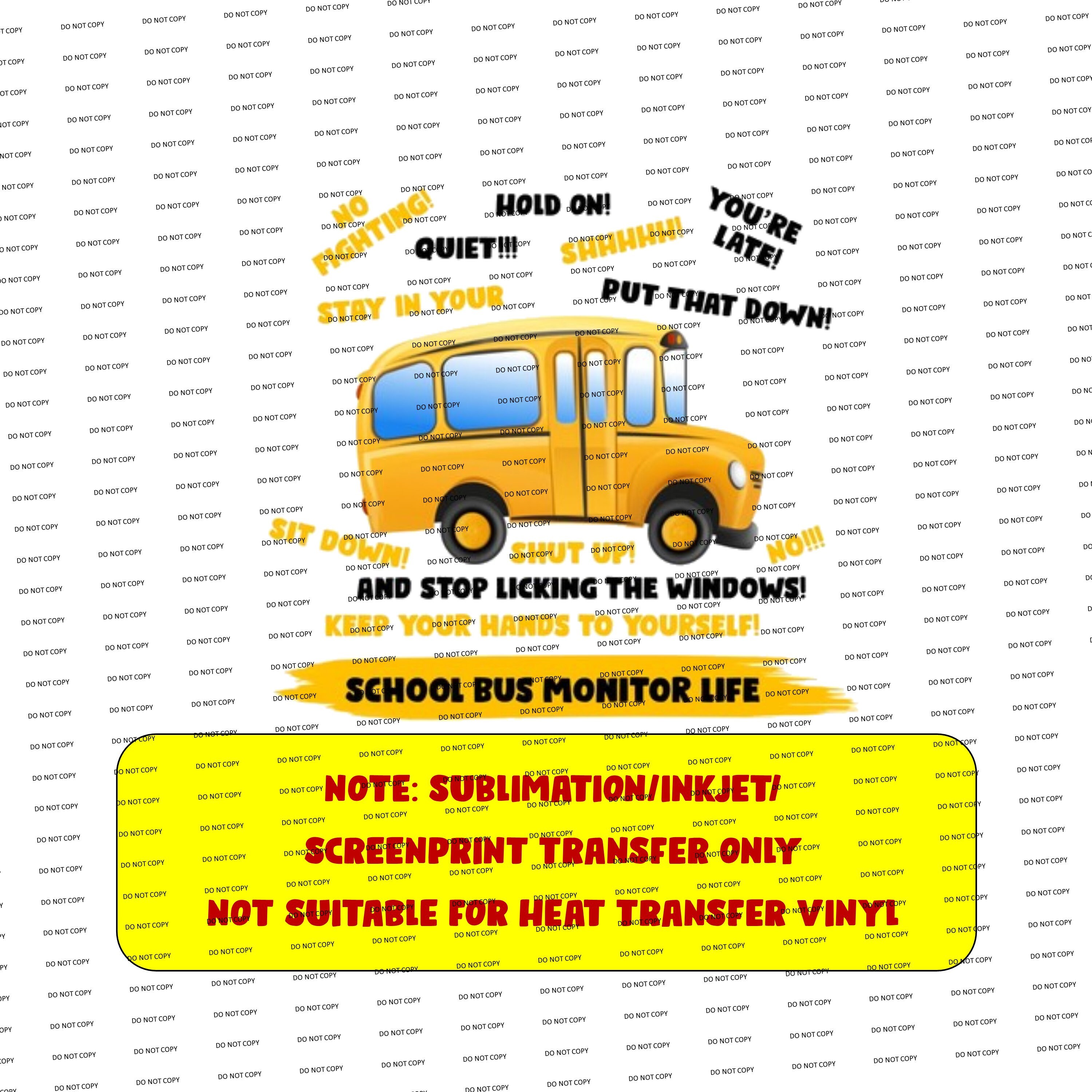 Digital PNG Only-school Bus Monitor Life funny/sarcastic - Etsy