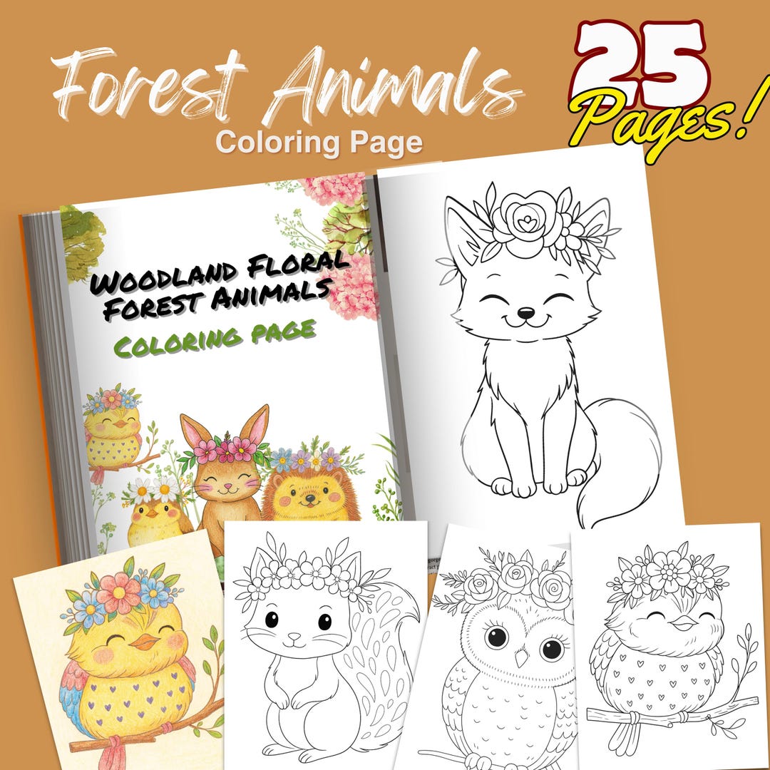 Printable Woodland Animals Coloring Pages - for Adults, Teens ...