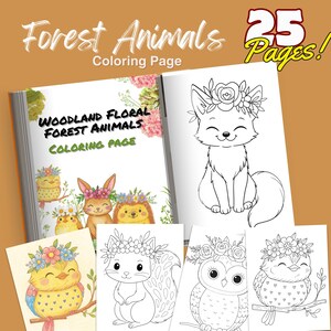 Printable Coloring Pages Pdf, Cute Woodland Animals, Forest Jungle ...