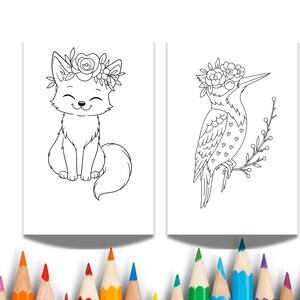 Printable Coloring Pages Pdf, Cute Woodland Animals, Forest Jungle ...