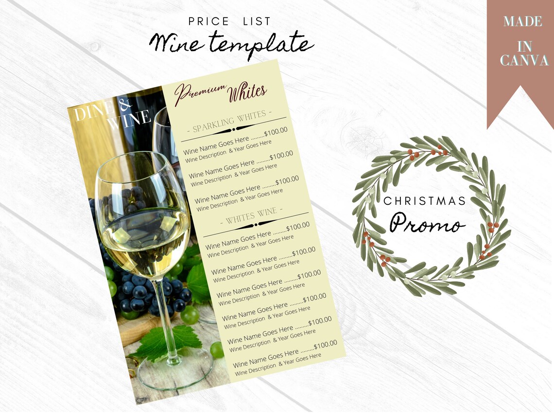 Price List Template Editable Printable Price Sheet. Price | Etsy