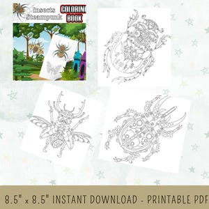 30 Pages Insects Steampunk Coloring Book, Steampunk Coloring, Cute ...
