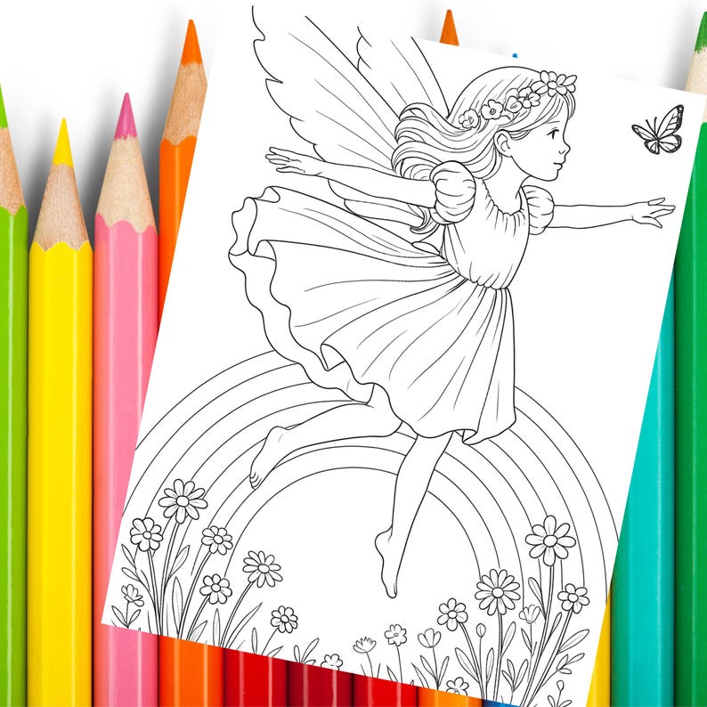 50 Fairy Garden Coloring Page, Printable Fantasy Art for Kids & Adults ...