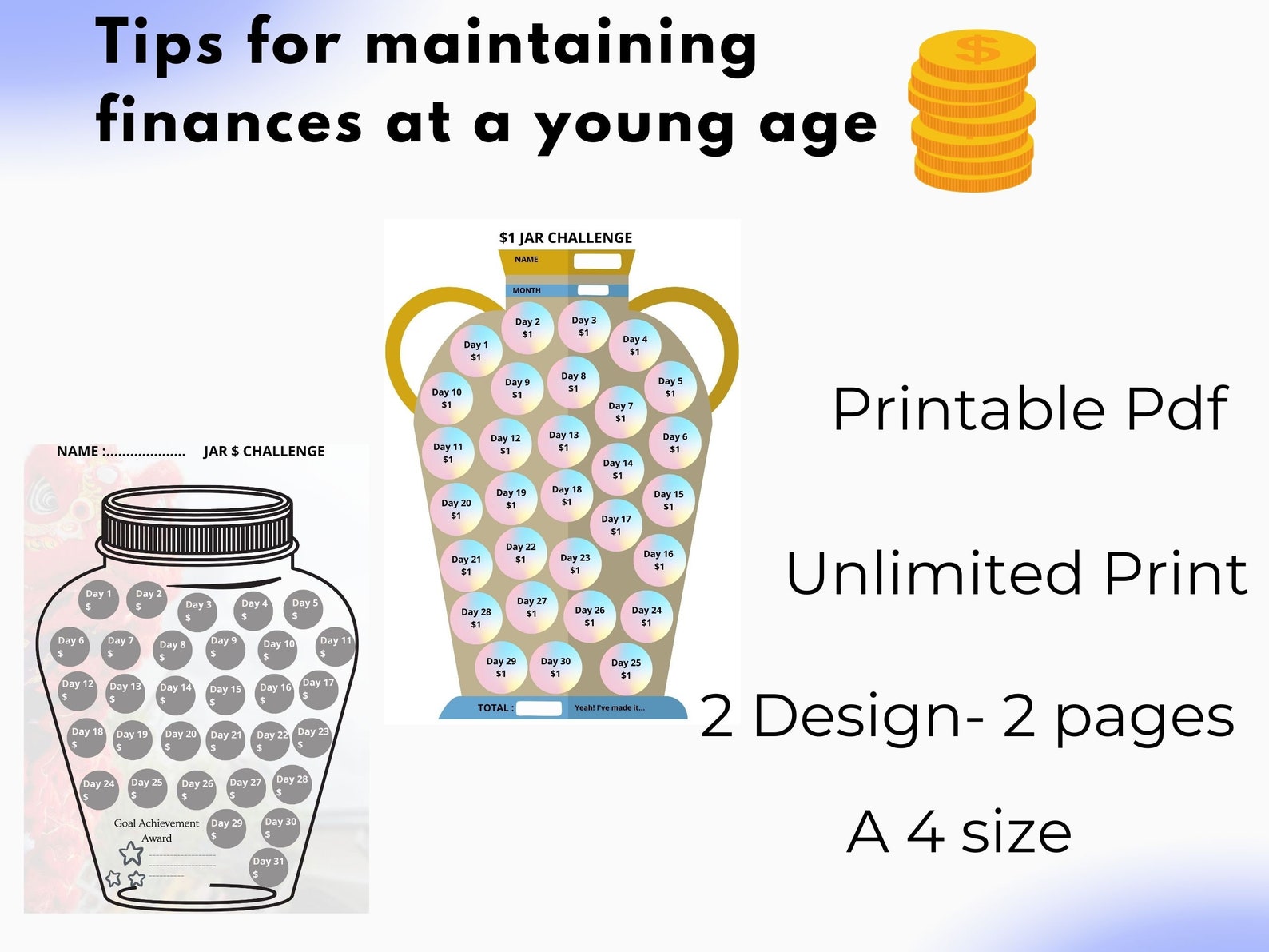 Printable PDF Mini Saving Challenges Tracker 31 Days Saving - Etsy
