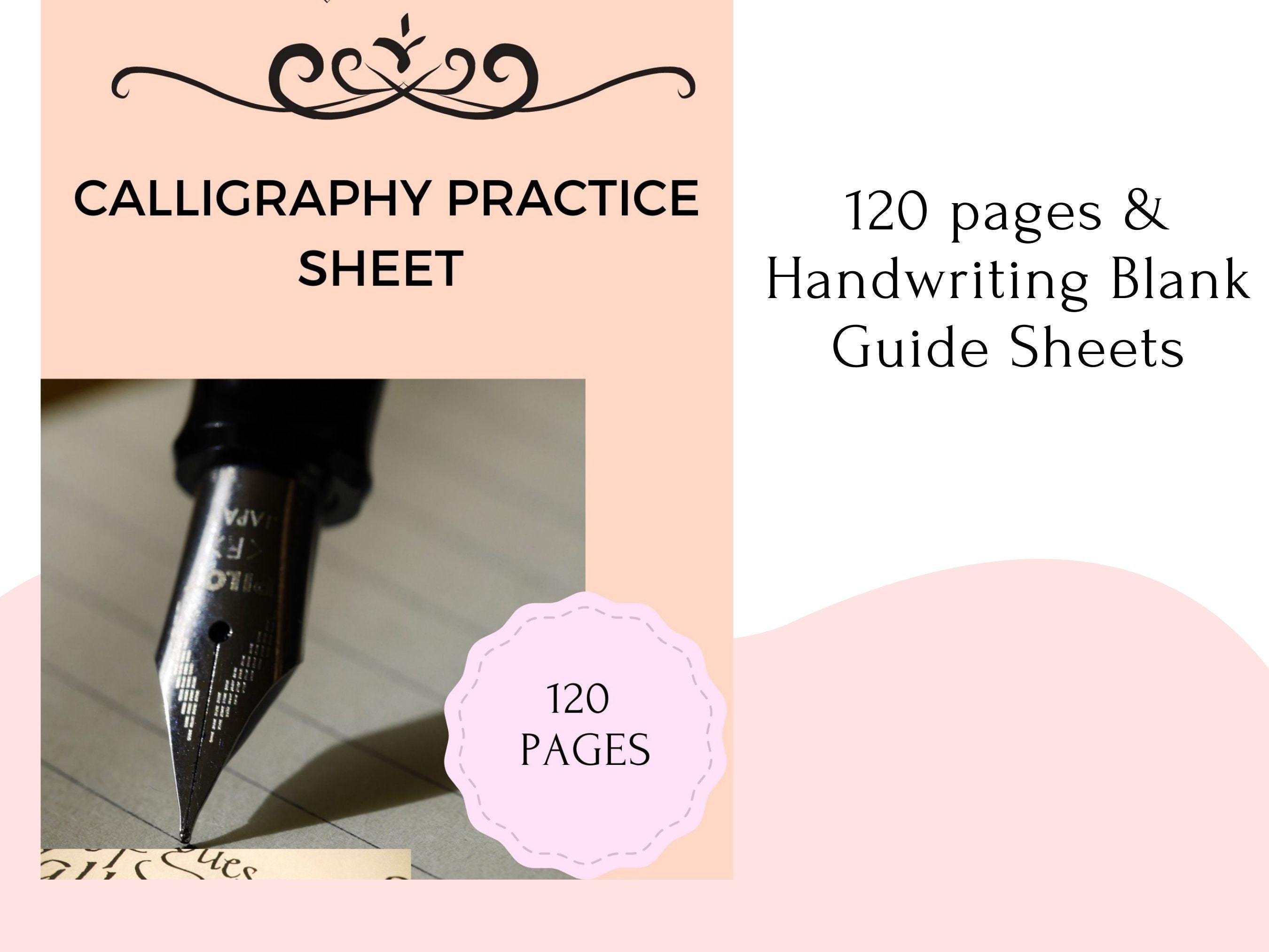 Calligraphy Practice Sheets Calligraphy Handwriting Blank - Etsy