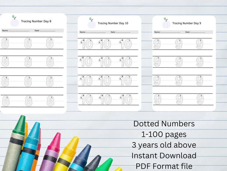 Preschool Printable for Number, Preschool Number Tracing 1-100 ...