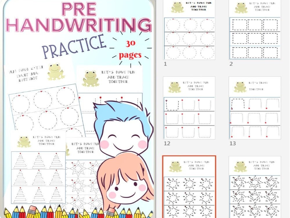 Preschool Prehandwriting Tracing Preschool Printable Pencil - Etsy