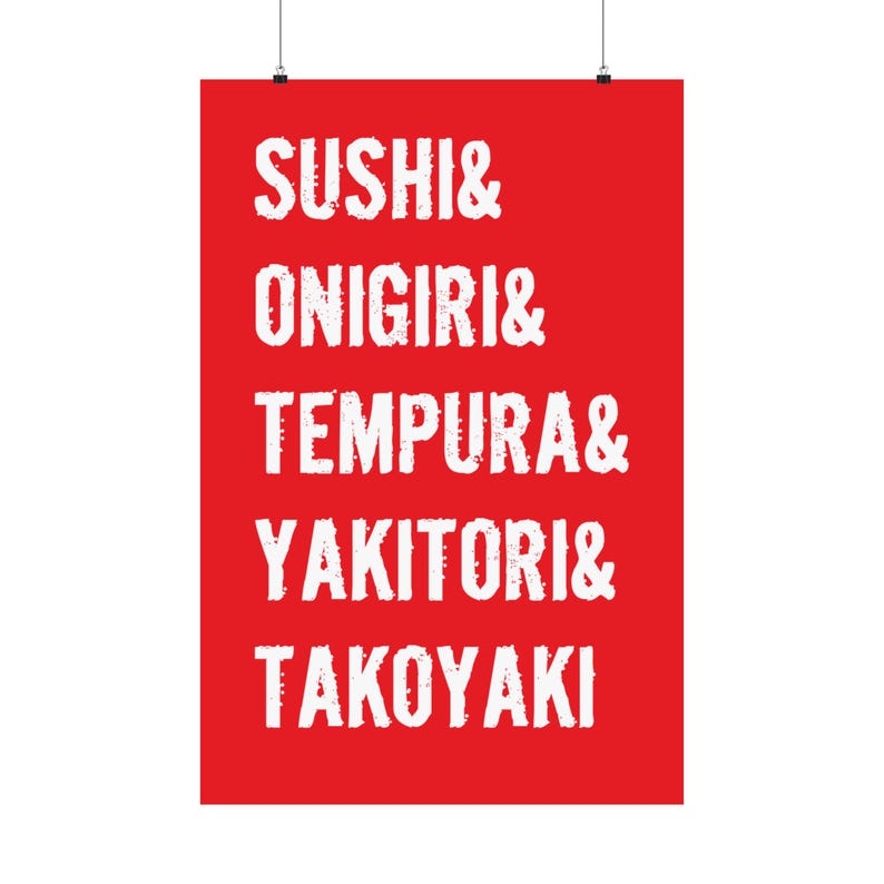Matte Vertical Posters Its a Japanese Thing Sushi Onigiri Tempura ...