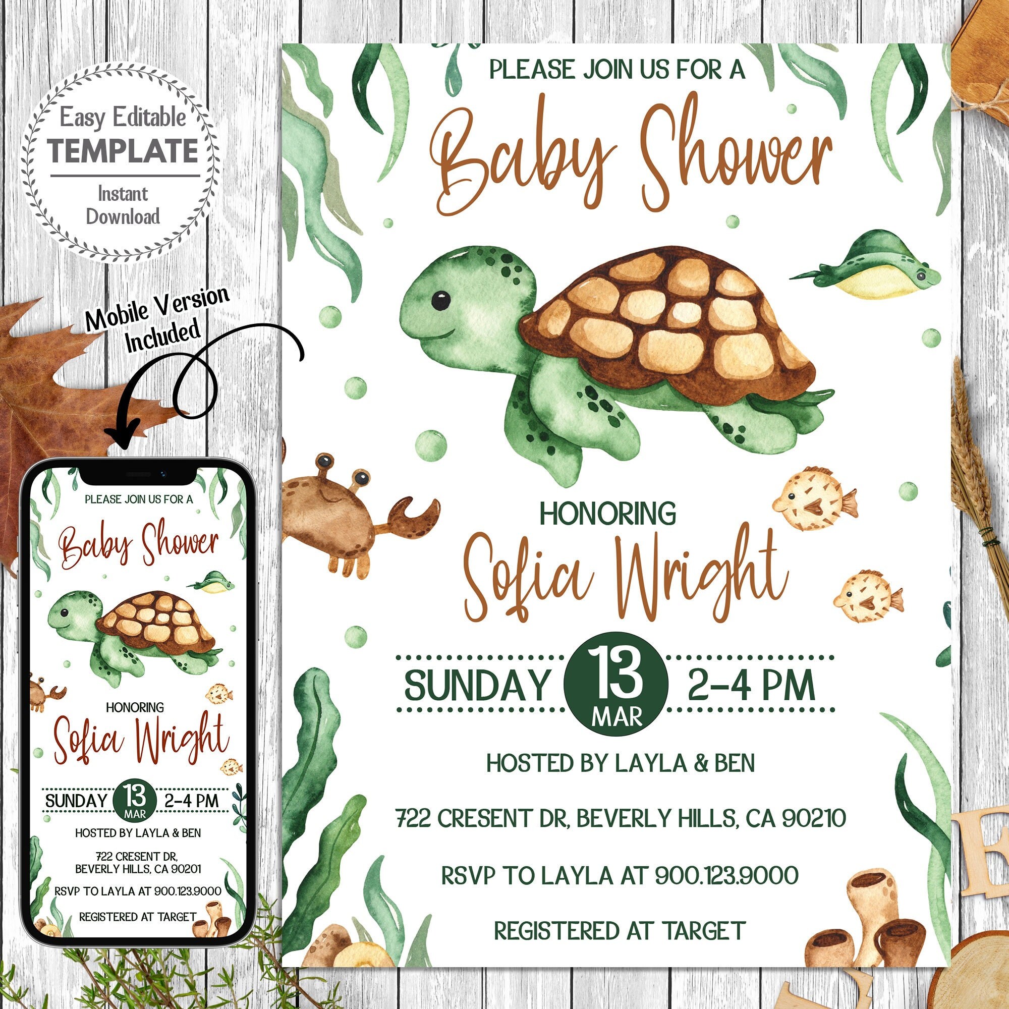 Sea Turtle Baby Shower Theme