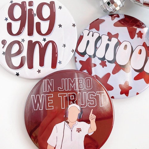 TEXAS A&M Maroon Game Day Tailgate Buttons Game Day Pins - Etsy