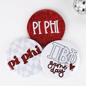 Pi Beta Phi Maroon Game Day Tailgate Buttons | Game Day Pins | College ...