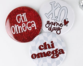 Chi Omega Texas A&M Maroon Game Day Tailgate Buttons Game Day Pins ...