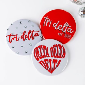 Tri Delta Red Game Day Tailgate Buttons | Game Day Pins | College ...