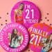 CUSTOM BIRTHDAY BUTTONS | 21st Birthday Button | Birthday Party Favors ...