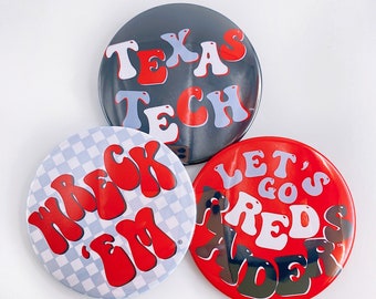 TEXAS TECH Game Day Buttons Gameday Pins College Football - Etsy