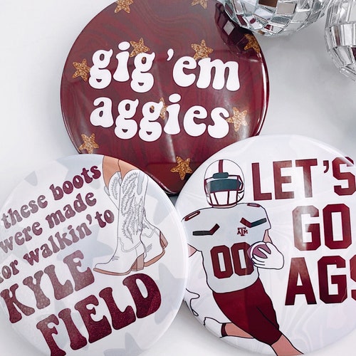 TEXAS A&M Maroon Game Day Tailgate Buttons Game Day Pins - Etsy