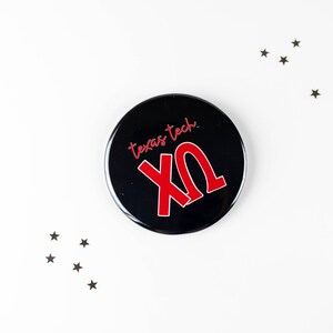 Chi Omega Texas Tech Greek Game Day Tailgate Buttons | Game Day Pin ...