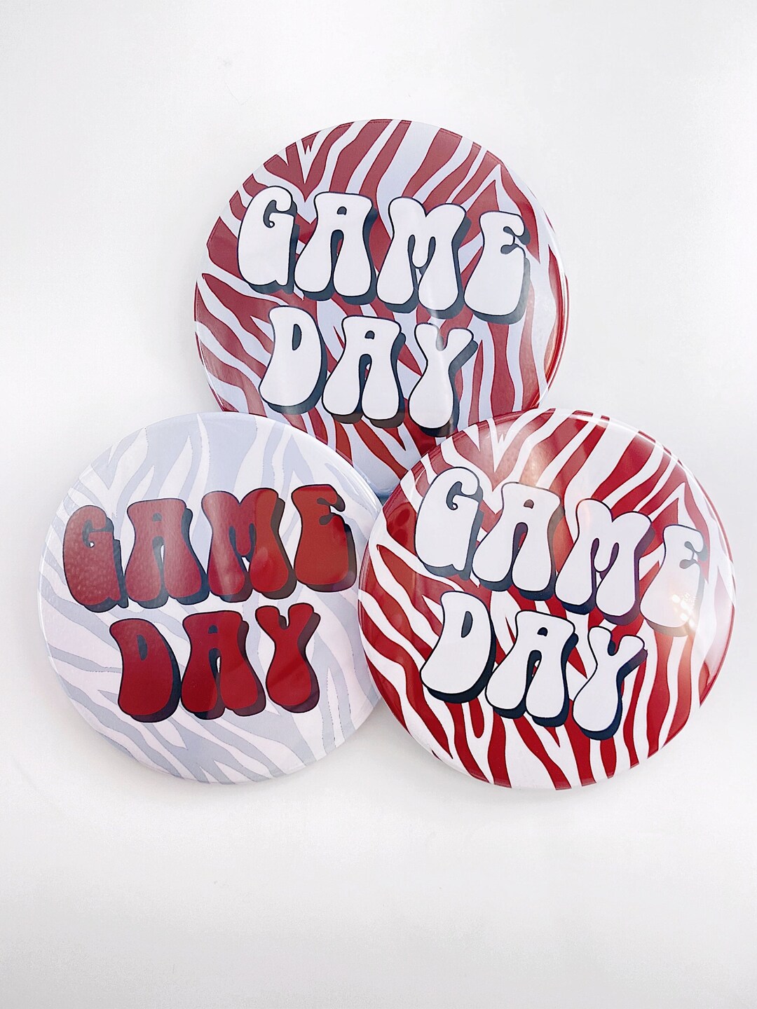 Zebra Maroon Game Day Tailgate Buttons | Game Day Pins | College ...