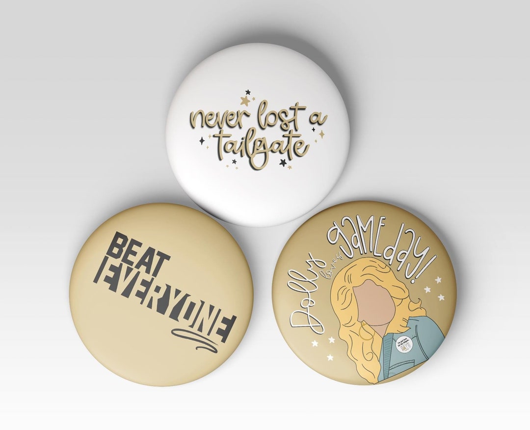 Gold Game Day Tailgate Buttons | Game Day Pins | College Football ...