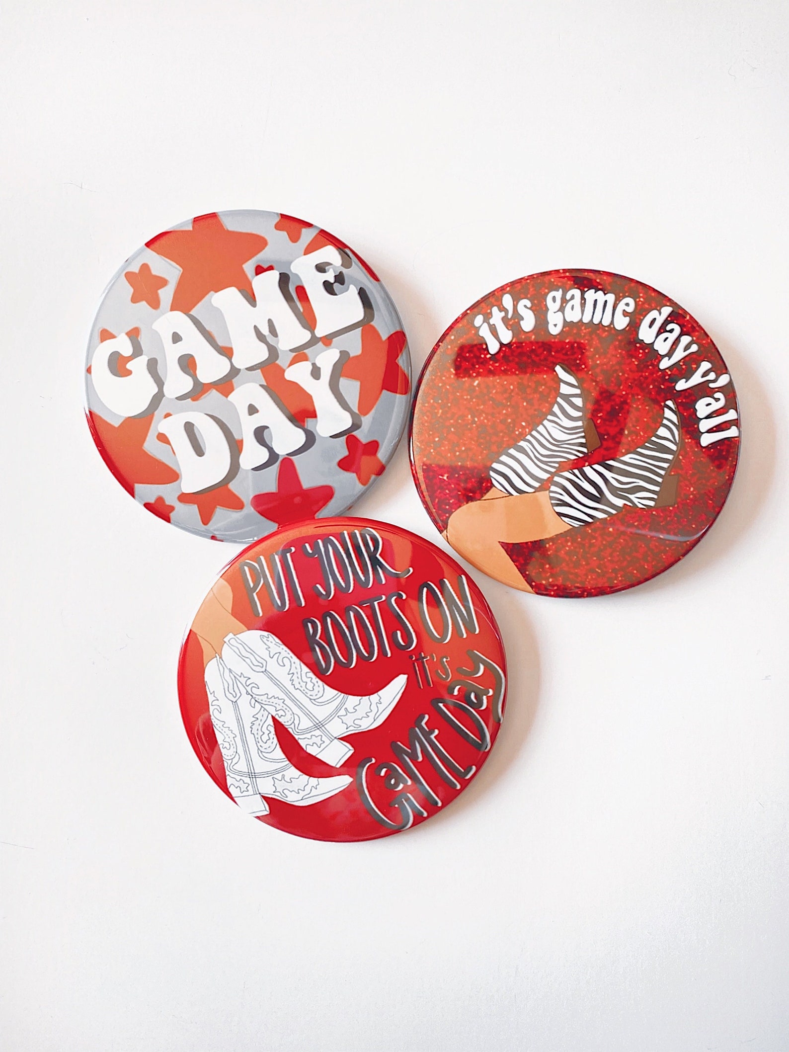 Red Game Day Tailgate Buttons Game Day Pins College - Etsy