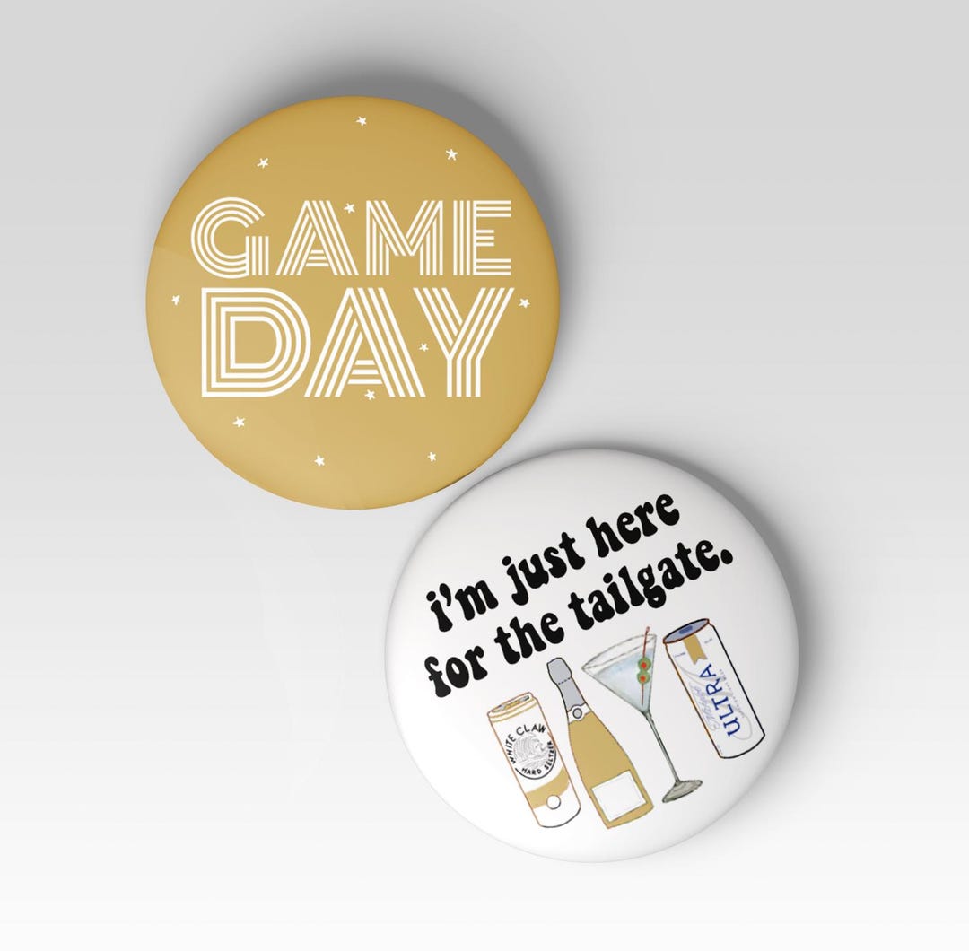 Gold Game Day Tailgate Buttons | Game Day Pins | College Football ...