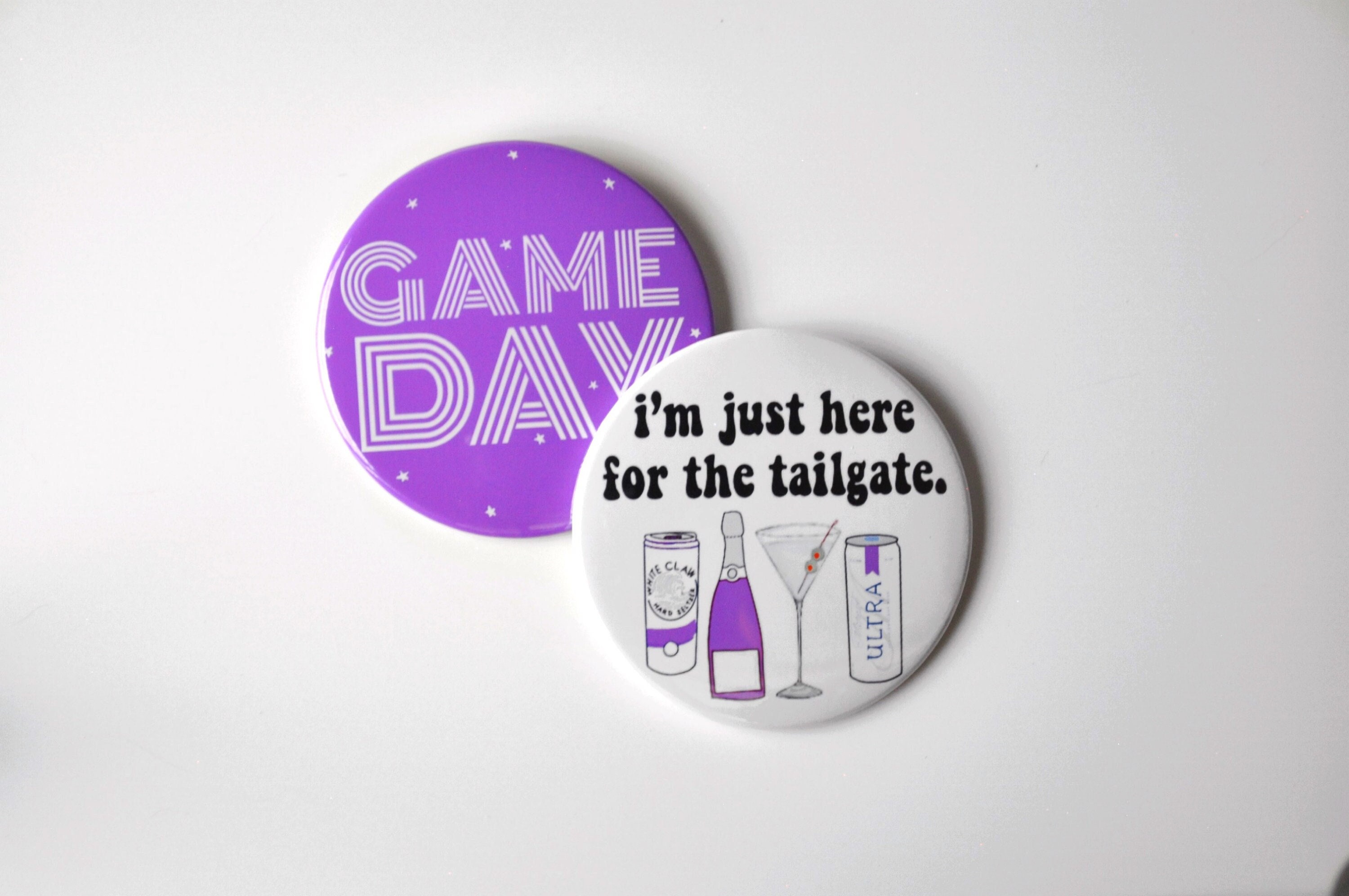 Purple Game Day Tailgate Buttons Game Day Pins College - Etsy
