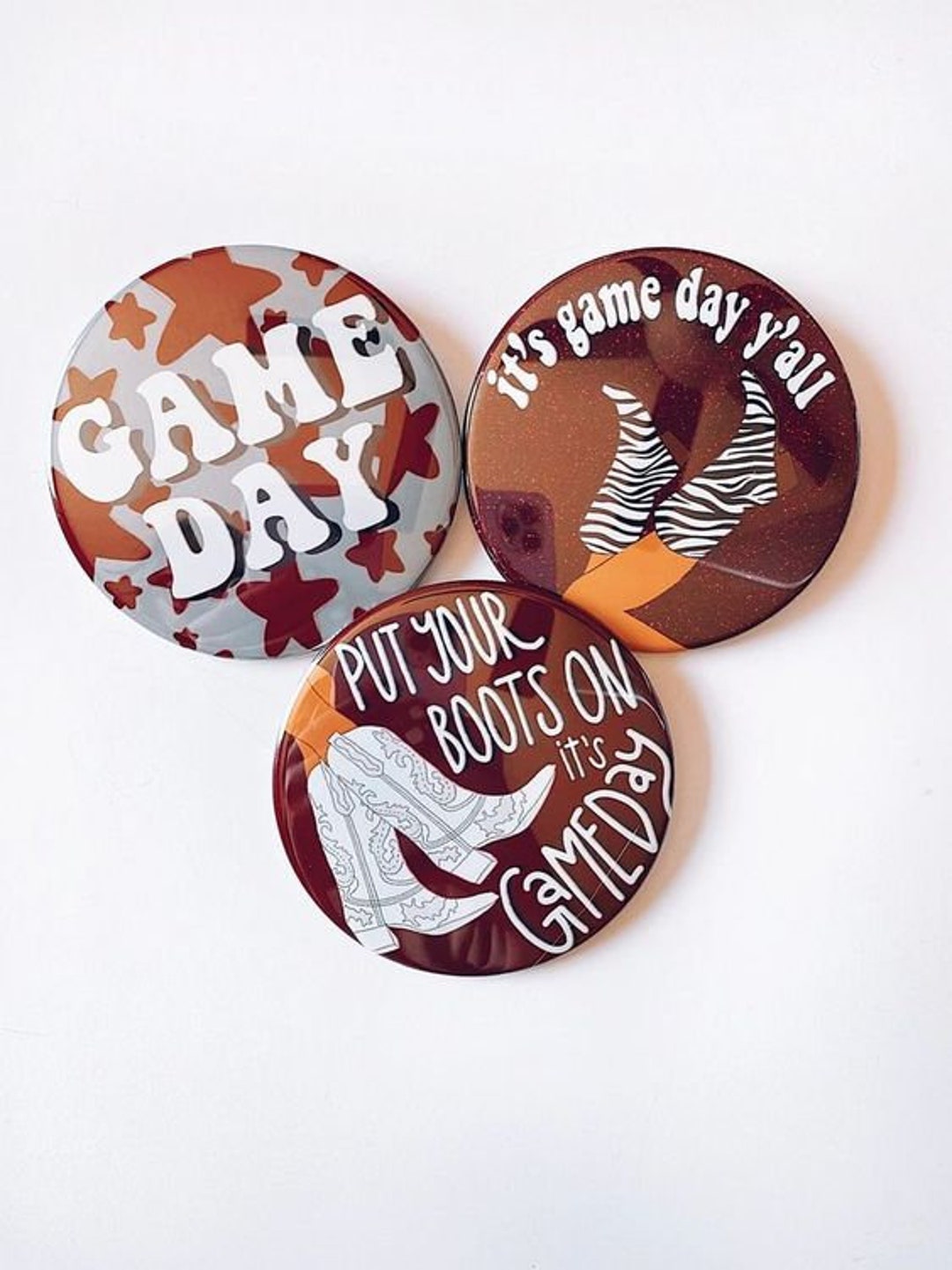 Maroon Game Day Tailgate Buttons | Game Day Pins | College Football ...