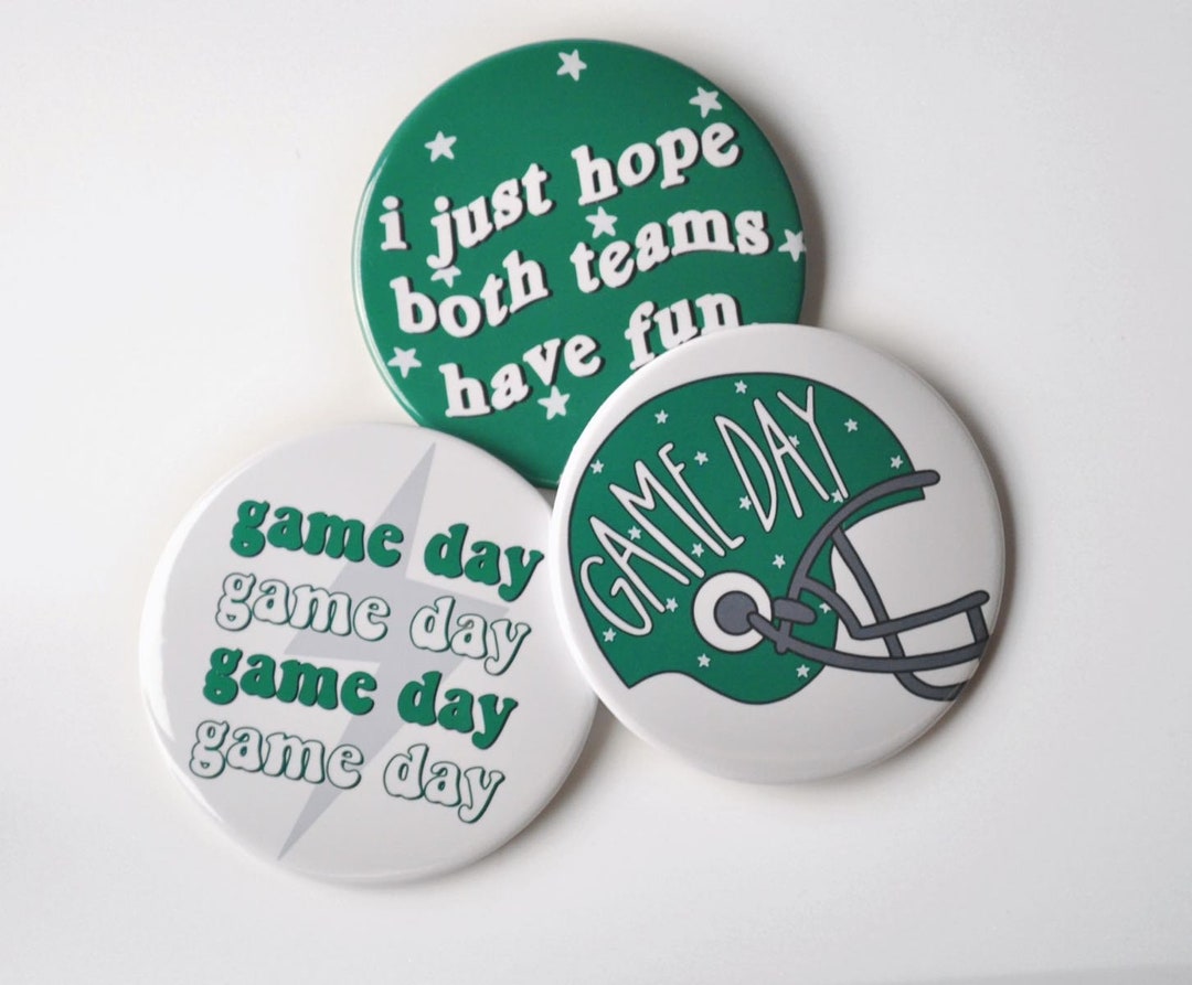 Green Game Day Tailgate Buttons | Game Day Pins | College Football ...