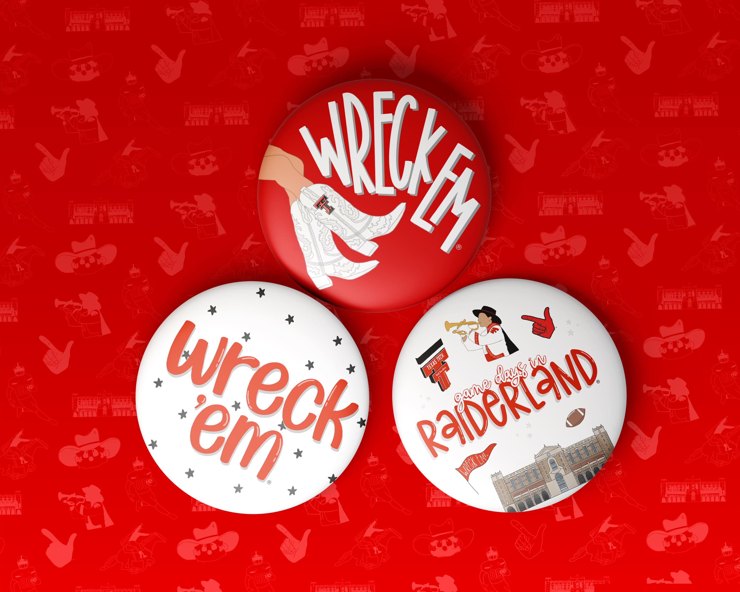 TEXAS TECH Game Day Buttons | Gameday Pins | College Football ...