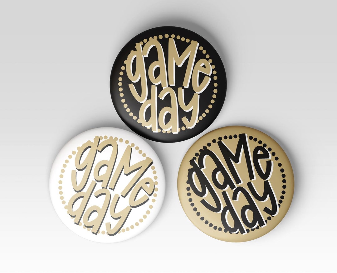 Gold Game Day Tailgate Buttons | Game Day Pins | College Football ...