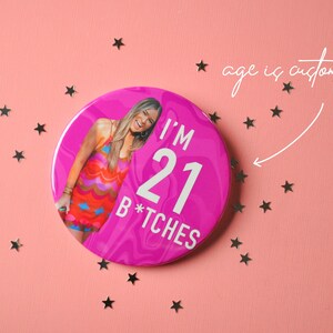 CUSTOM BIRTHDAY BUTTONS | 21st Birthday Button | Birthday Party Favors ...