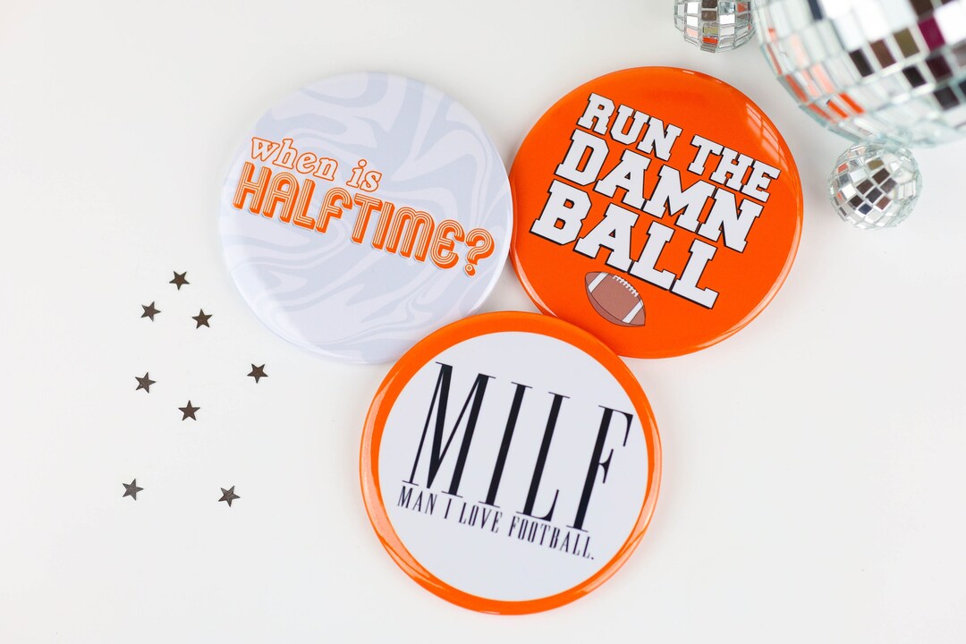 Orange Game Day Tailgate Buttons | Game Day Pins | College Football ...