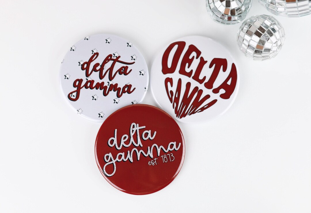 Delta Gamma Maroon Game Day Tailgate Buttons | Game Day Pins | College ...