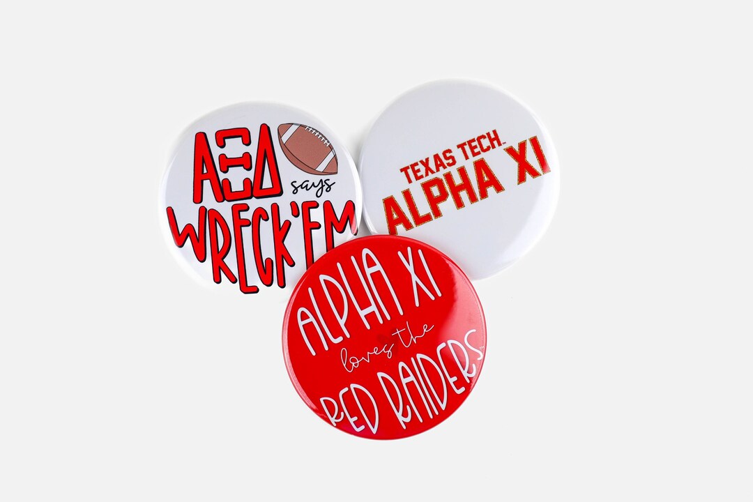 Alpha Xi Delta Texas Tech Greek Game Day Buttons Game Day - Etsy