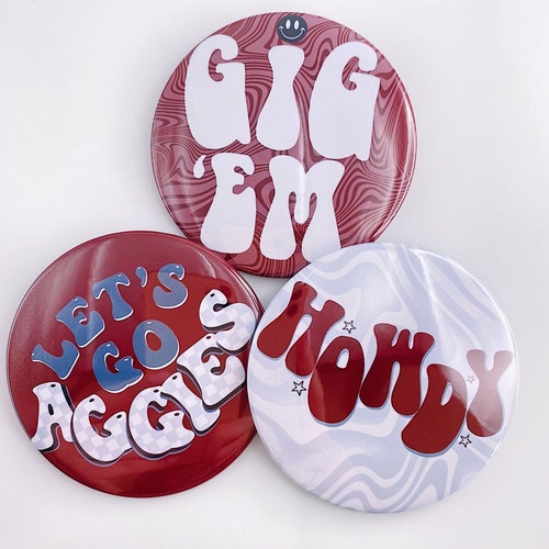 Maroon Game Day Polka Dots Tailgate Buttons Game Day Pins - Etsy