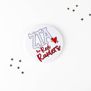Zeta Texas Tech Greek Game Day Tailgate Buttons | Game Day Pins ...