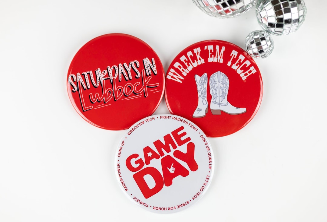 TEXAS TECH Game Day Buttons | Gameday Pins | College Football ...