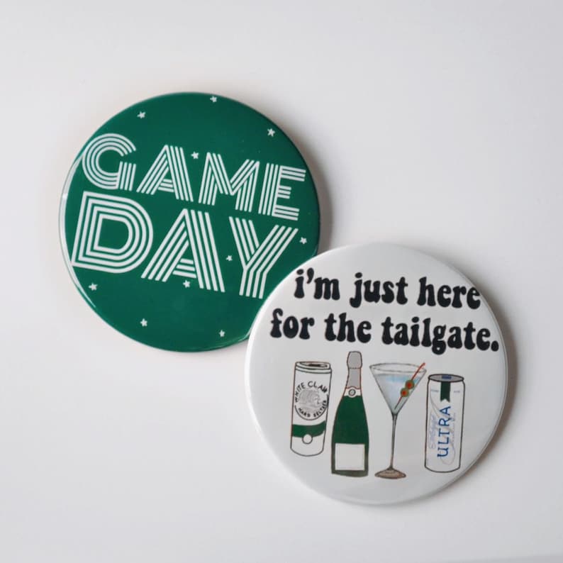 Green Game Day Tailgate Buttons Game Day Pins College - Etsy