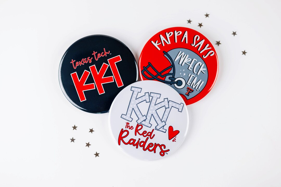 Kappa Kappa Gamma Texas Tech Game Day Buttons | Game Day Pins | College ...