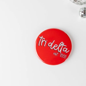 Tri Delta Red Game Day Tailgate Buttons | Game Day Pins | College ...