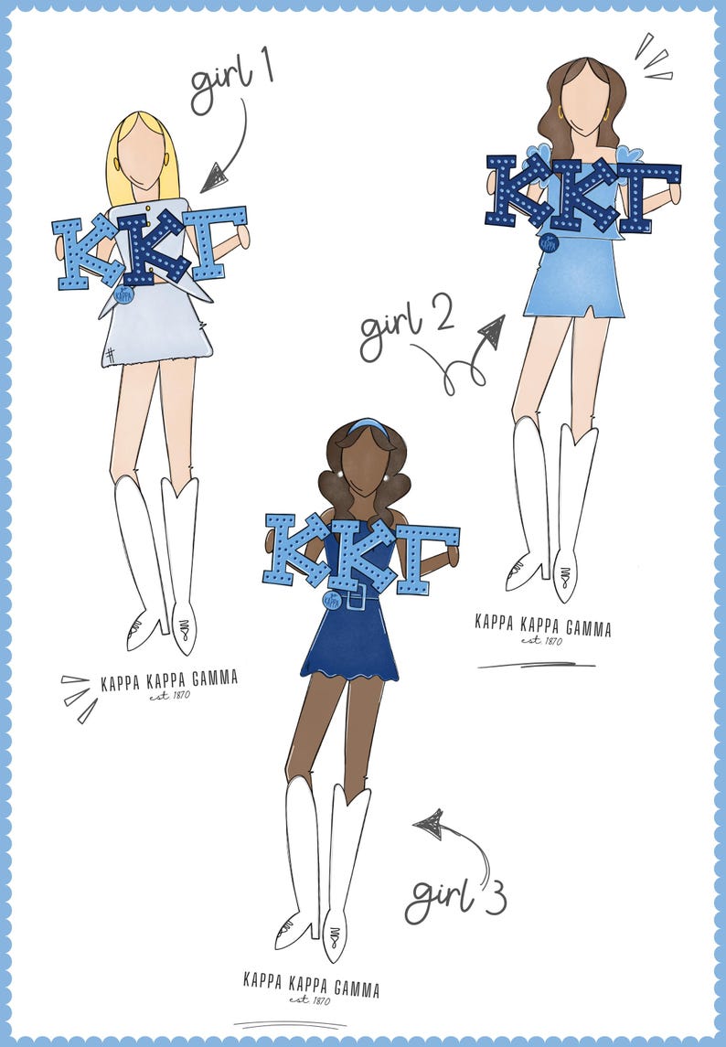 Kappa Kappa Gamma Acrylic Block Shelfie | Sorority Art Block | Greek ...