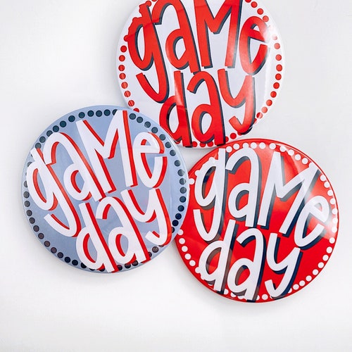 Red Game Day Tailgate Buttons Game Day Pins College - Etsy