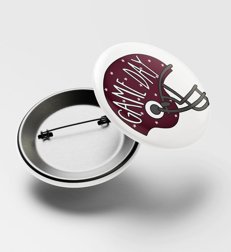 Maroon Game Day Tailgate Buttons Game Day Pins College | Etsy