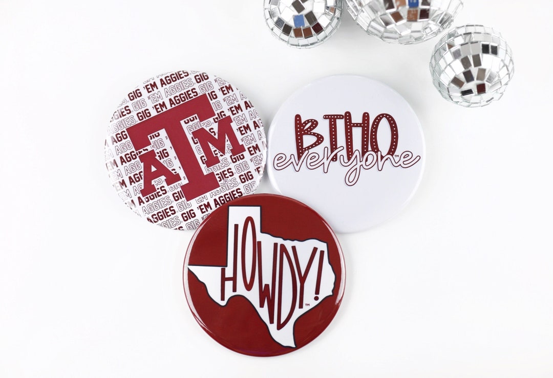 TEXAS A&M Maroon Game Day Tailgate Buttons | Game Day Pins | College ...
